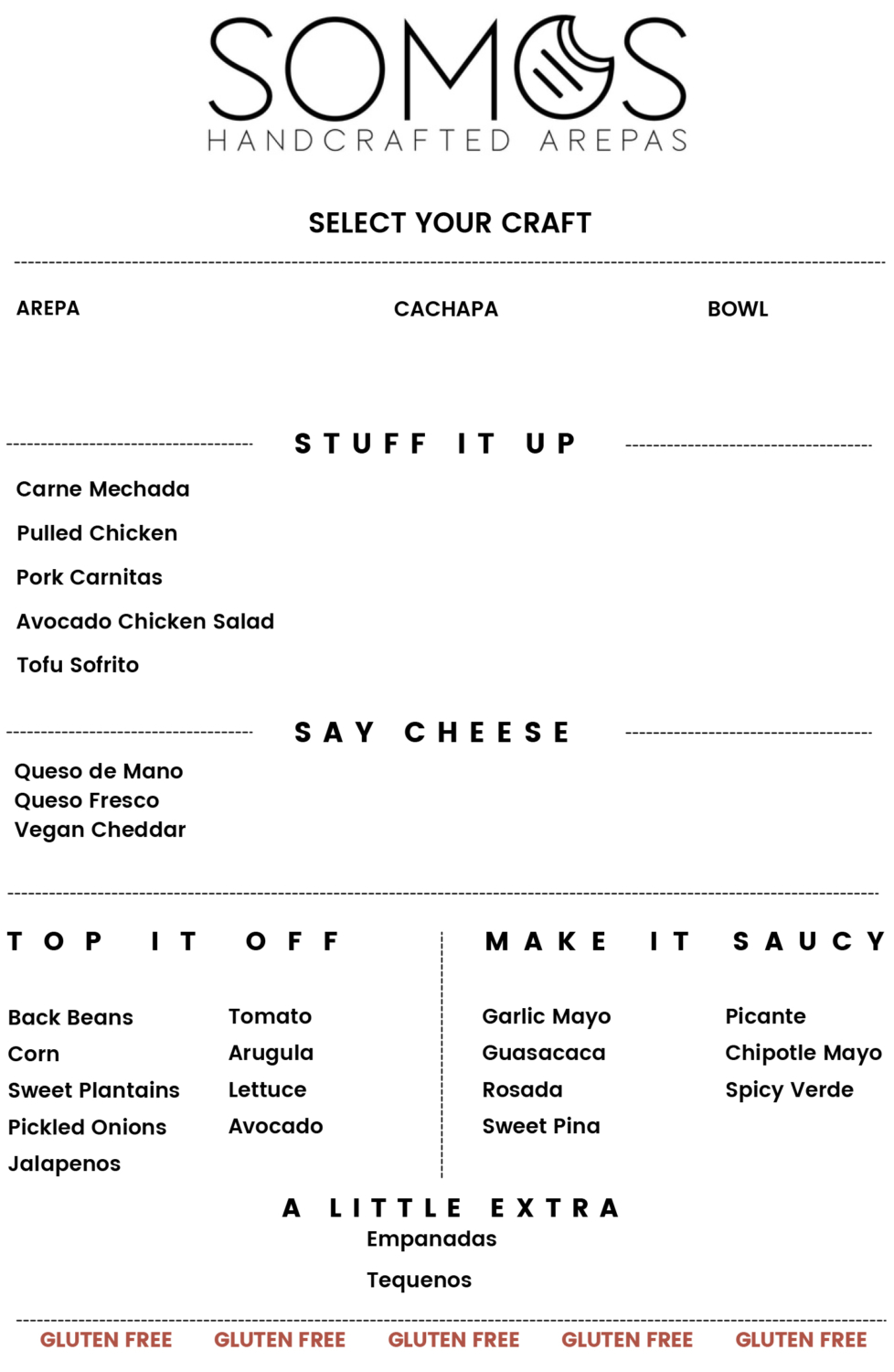 Menu – Somos Handcrafted Arepas